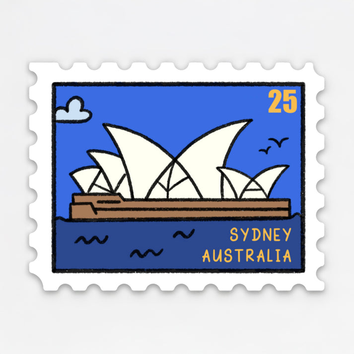Sydney Opera House Postage Stamp - Die-cut Vinyl Sticker – Goose & Pebble